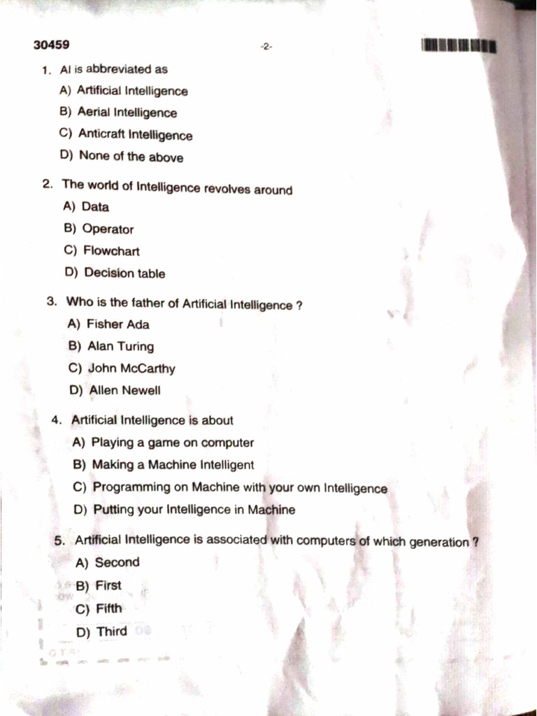 AI-question Paper 2023 | PDF