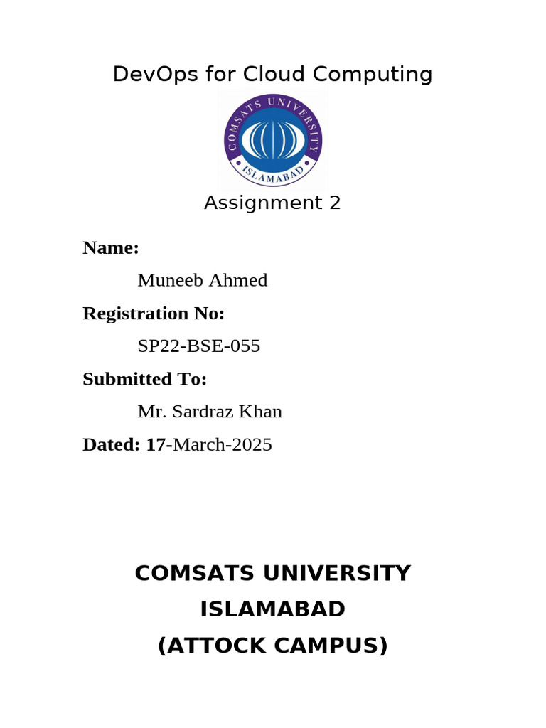 DevOps Assign 2(SP22-BSE-055) | PDF | Computer File | Directory (Computing)