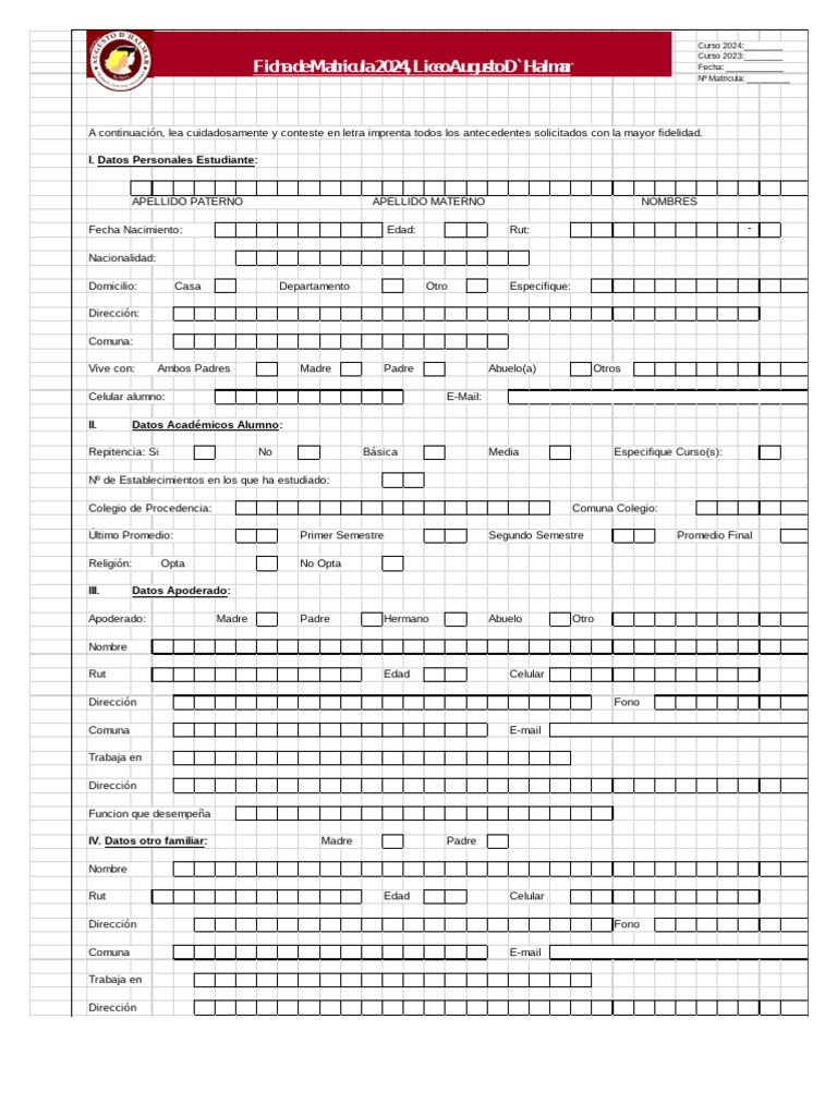 Ficha de Matrícula 2024 UTP | PDF