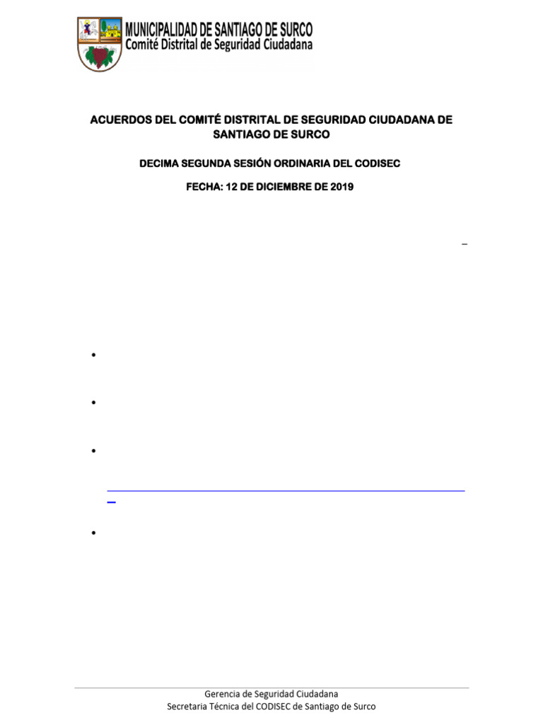13 Acuerdos Codisec Pagina Web Diciembre 2019 | PDF | Gobierno
