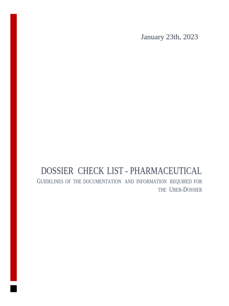 0 Summary Intro Check List Dossier | PDF | Detection Limit | Assay