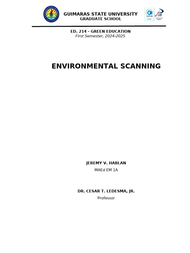 HABLAN Environmental Scanning | PDF | Recycling | Waste Management
