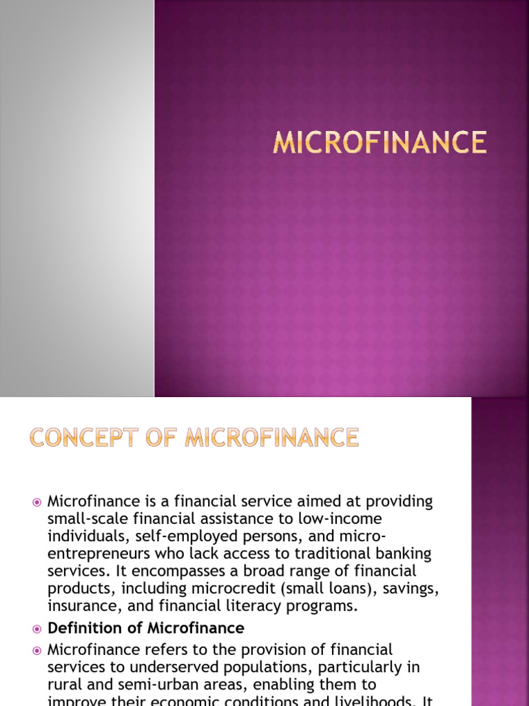 Microfinance | PDF