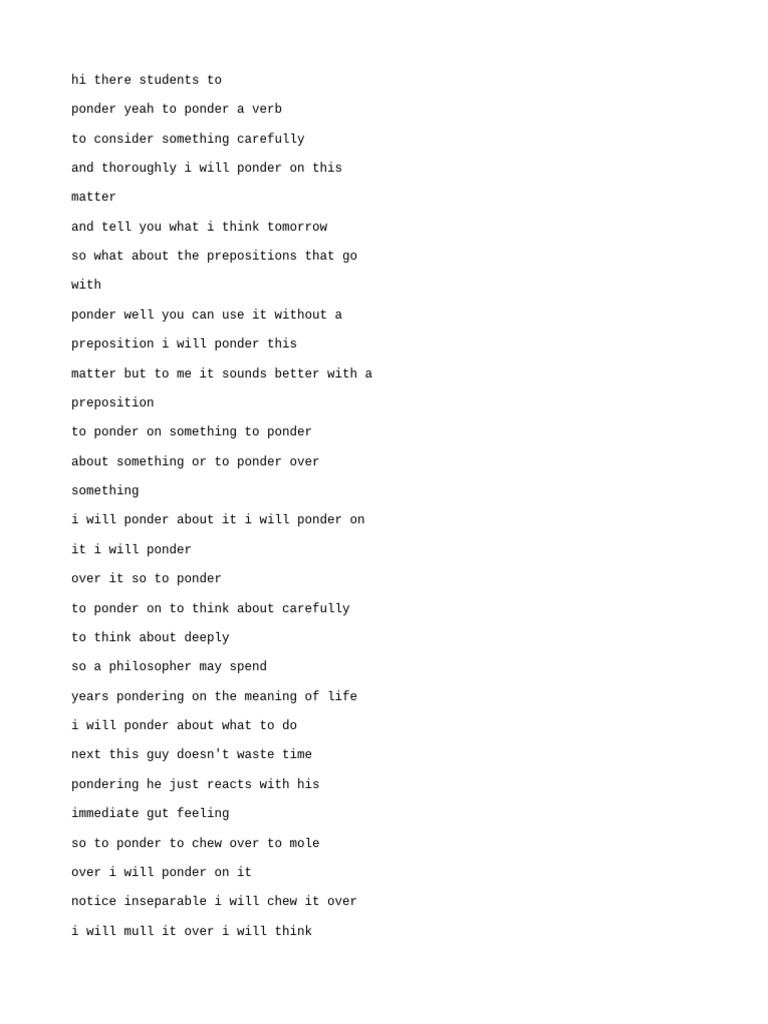 ? Ponder - Ponder Meaning - Ponder Examples - Ponder Definition - GRE ...