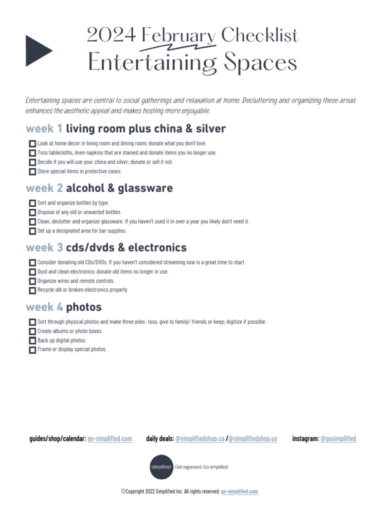 Simplified 2024 February Checklist | PDF