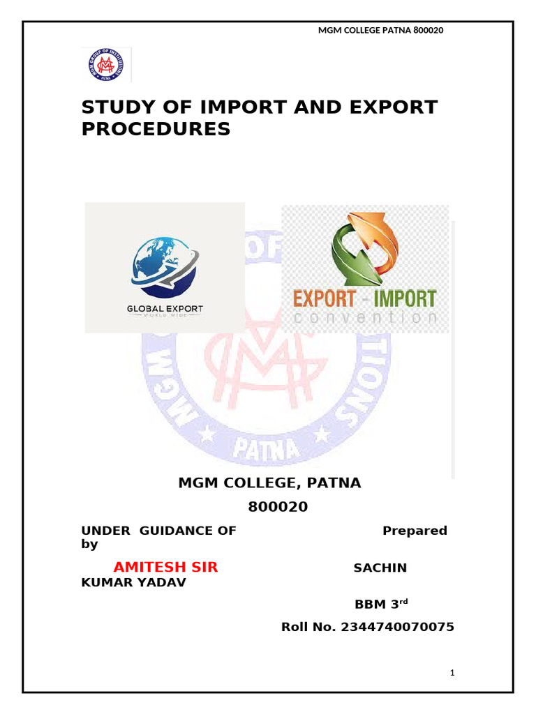 Import-Export-Documentation-Procedure-Project-Report | PDF | Business | Trade