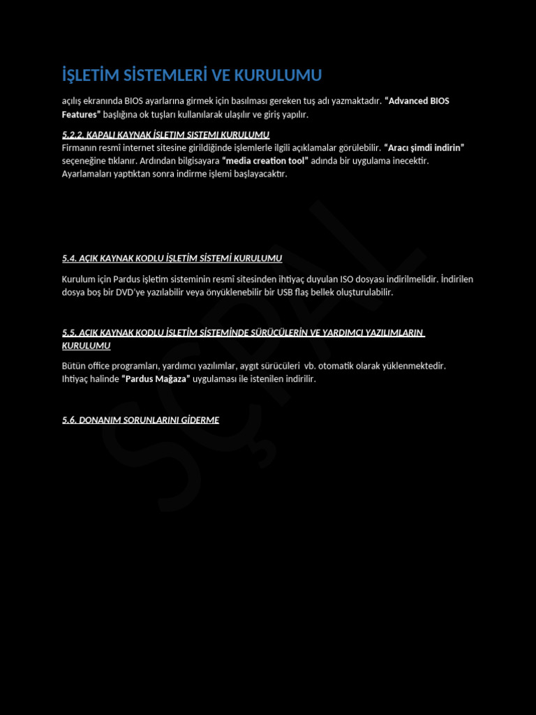 5-İşleti̇m Si̇stemleri̇ Ve Kurulumu | PDF