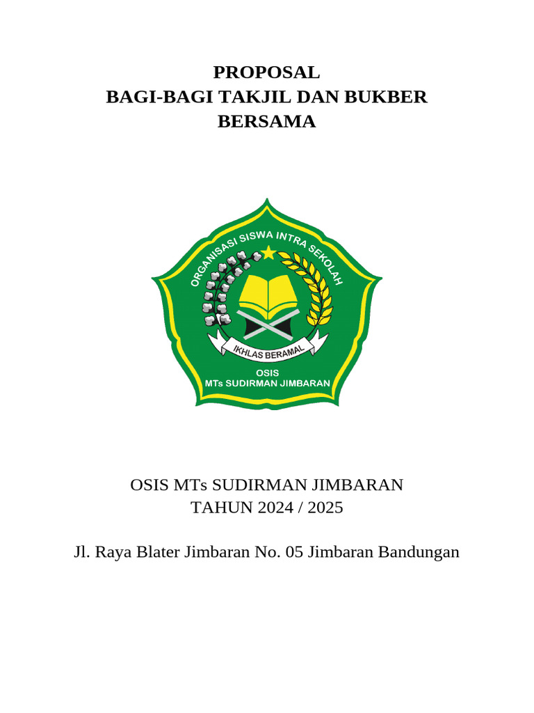 Proposal Bukber dan Takjil OSIS MTs 2025 | PDF