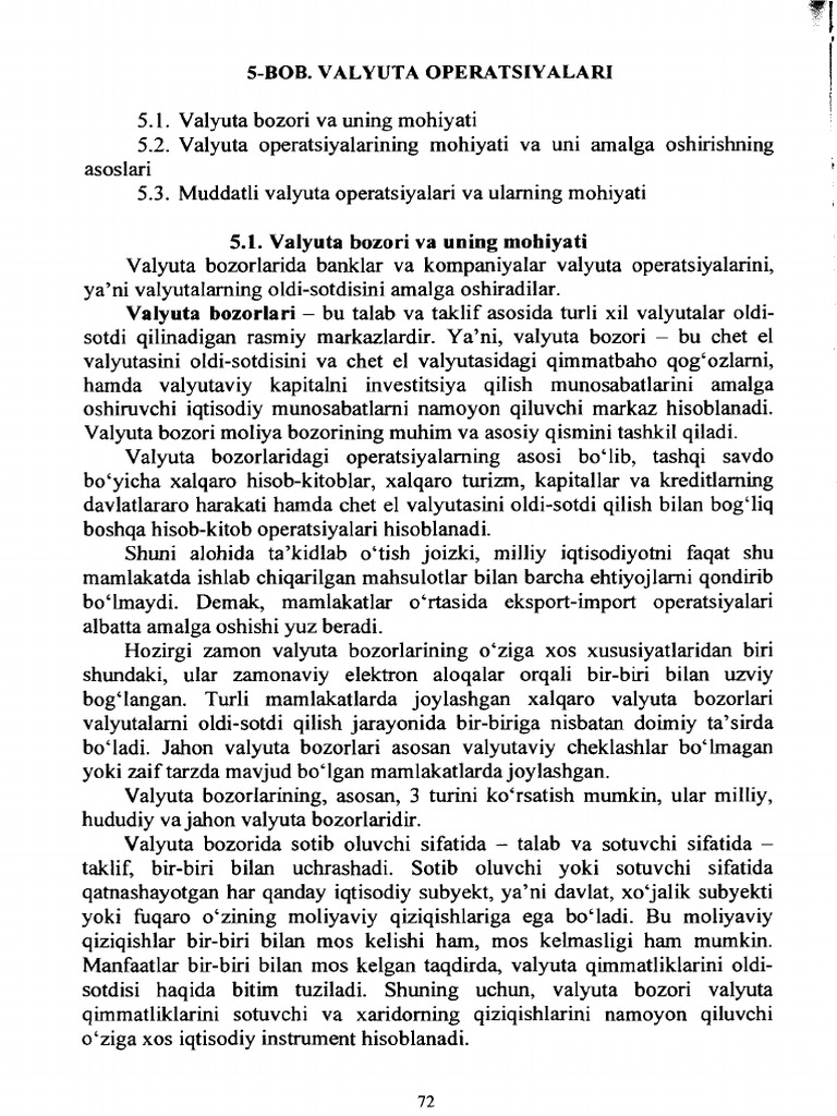 Valyuta Operatsiyalari | PDF