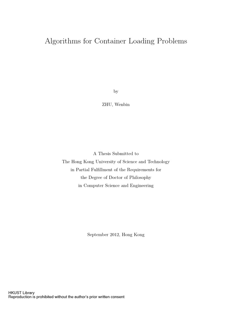 Algorithms For Container Loading Problems | PDF | Pallet