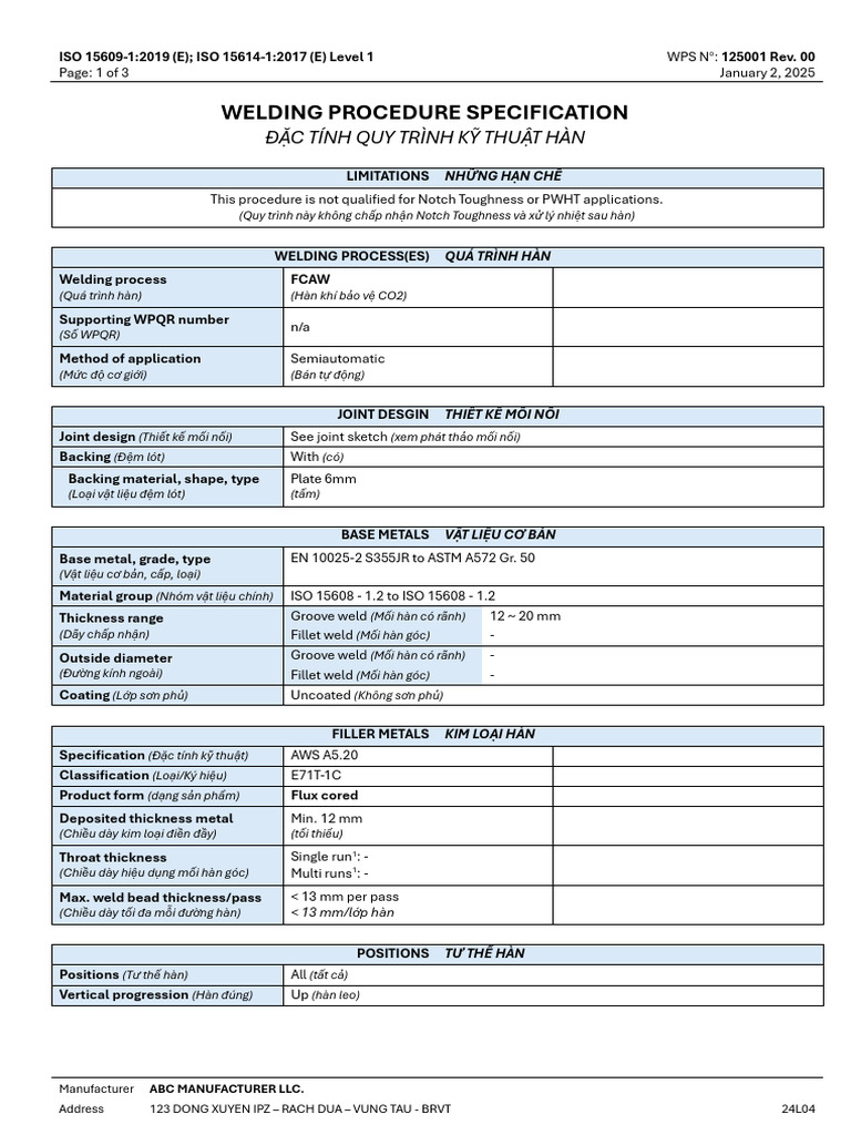 ISO 9606-1 WPS | PDF