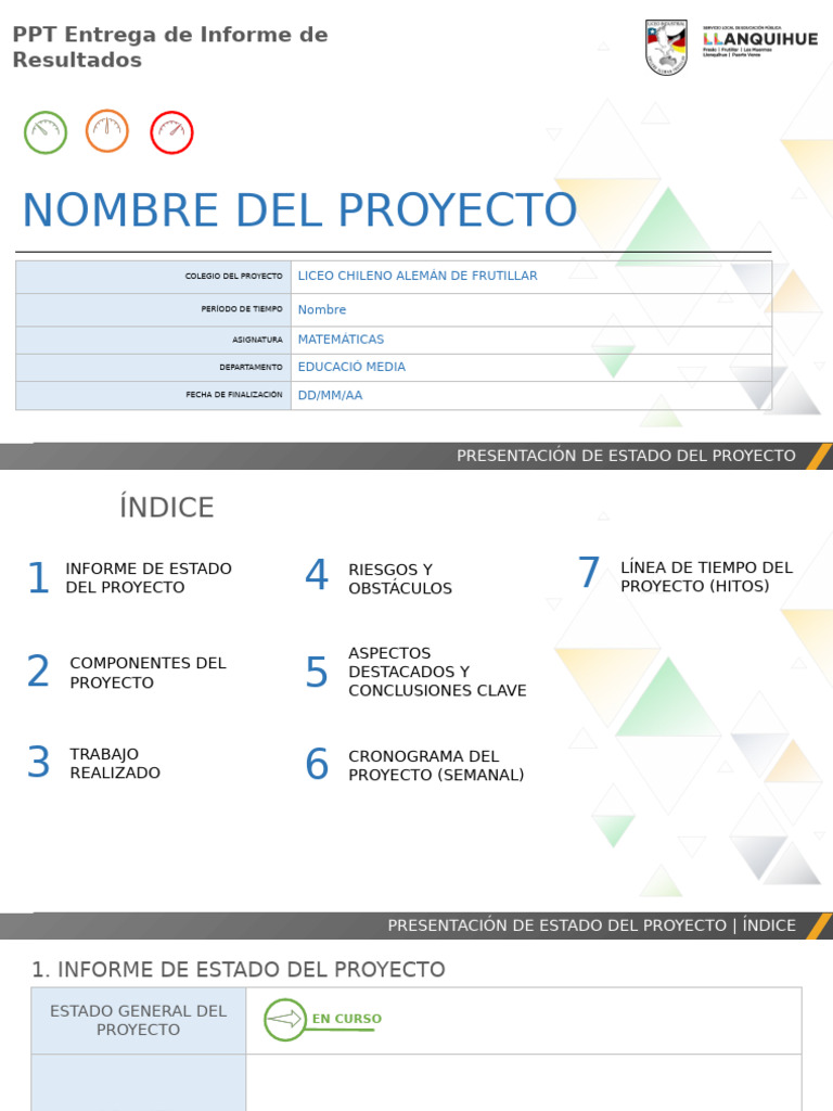 IC Basic Project Status Report Powerpoint 11839 - Powerpoint - ES | PDF