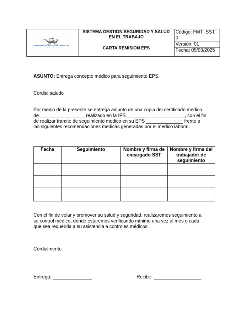 Carta Remision Eps | PDF