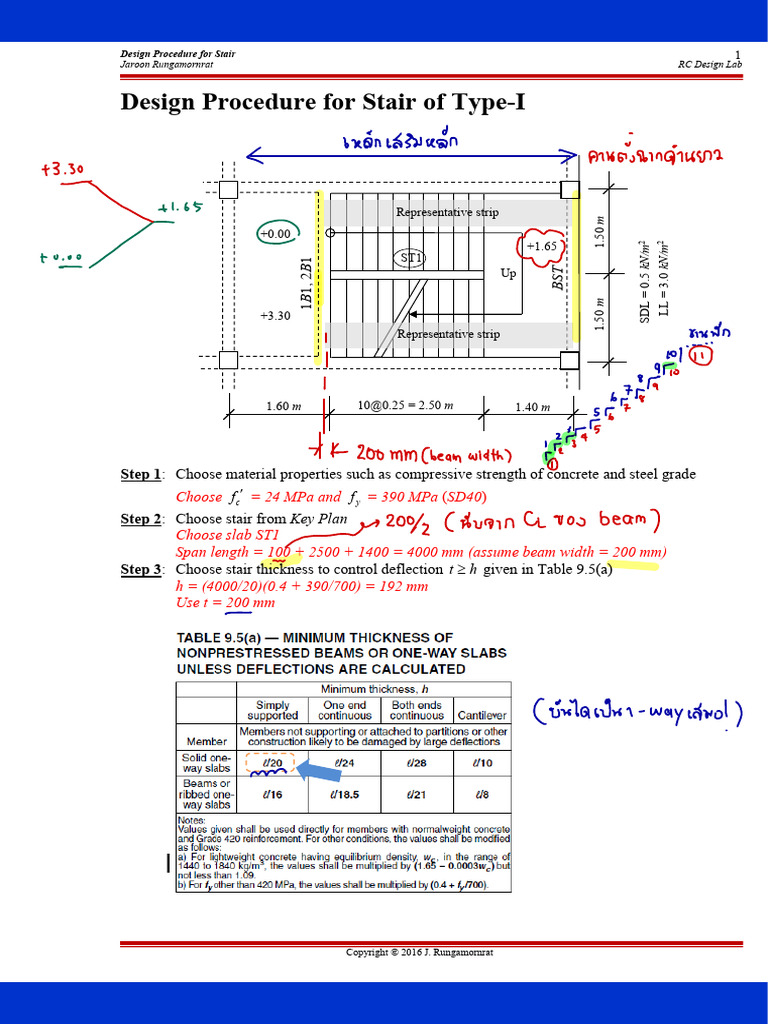 Design procedure for stair type I | PDF | Civil Engineering | Materials