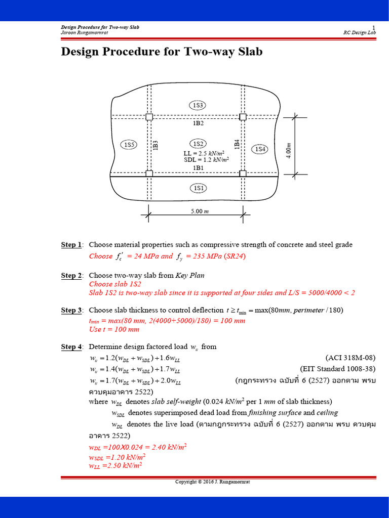 Design procedure for two-way slab | PDF | Secondary Sector Of The Economy | Concrete