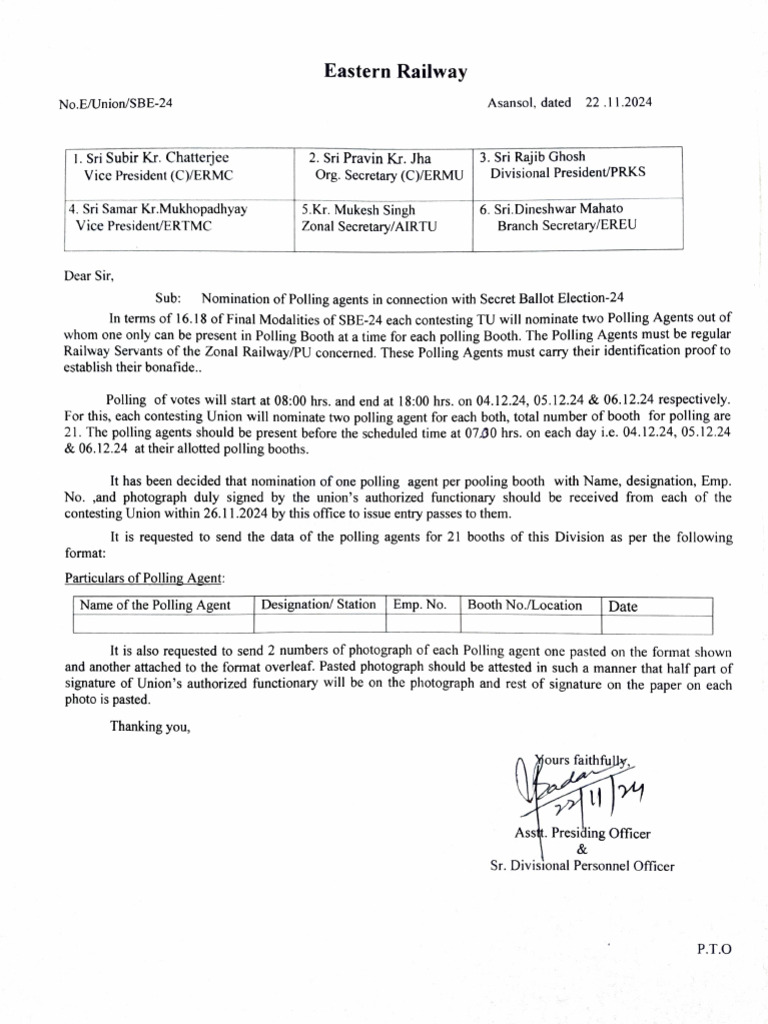 Nomination of Polling Agent | PDF | Voting | Political Corruption