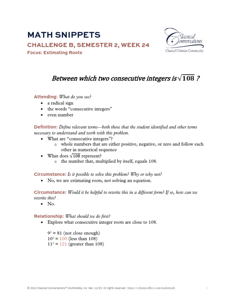 CH B - Math Snippets - S2 W24 | PDF