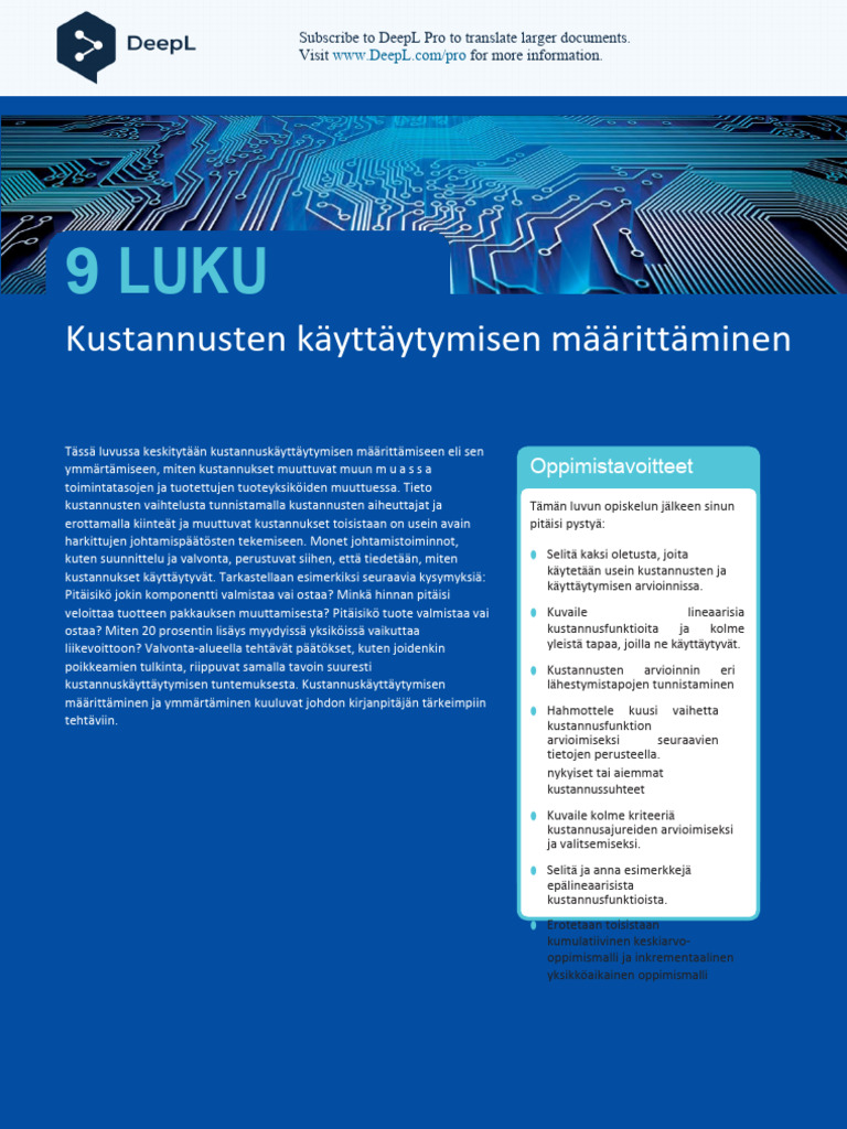Management and Cost Accounting 6th Edition_luku_9 Fi | PDF