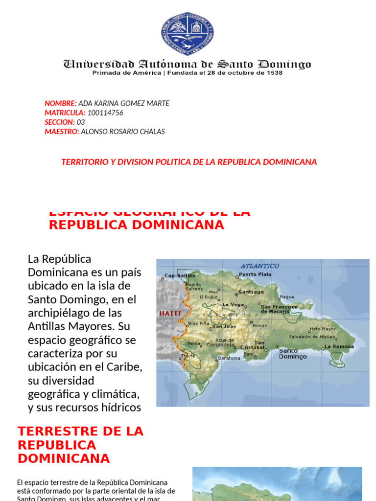 Territorio y Division Politica de La Re - Dom | PDF | República ...