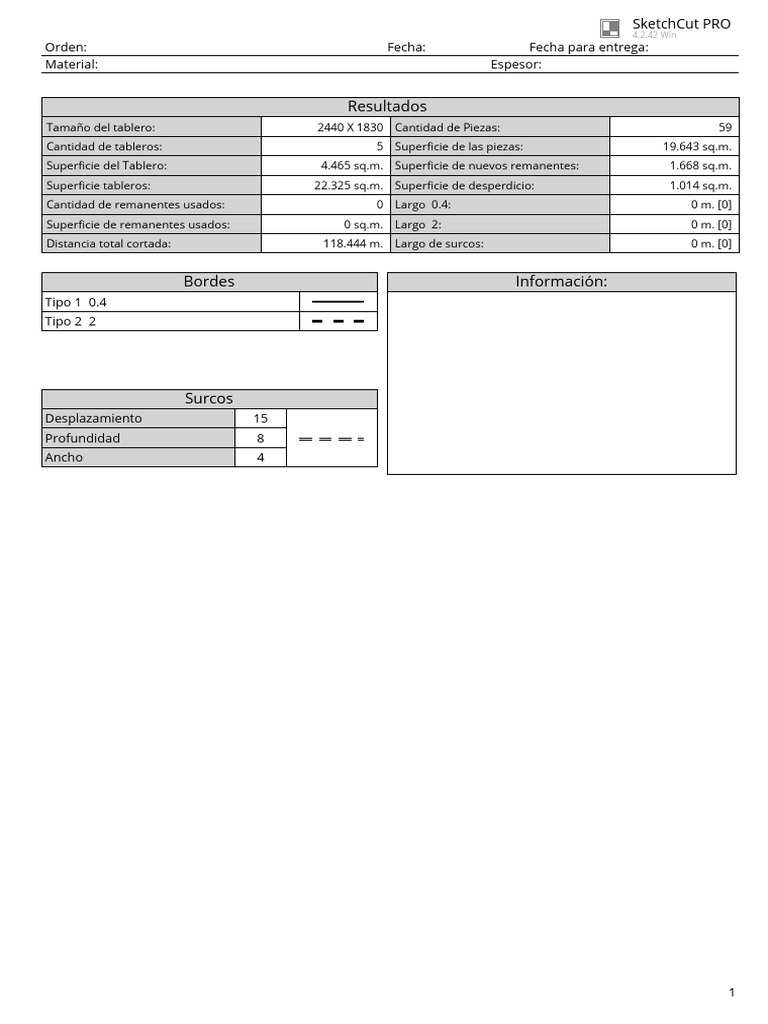 Despiece Ejemplo Closet Respaldos | PDF