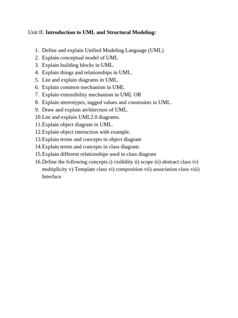 Unit II Que-oomd | PDF