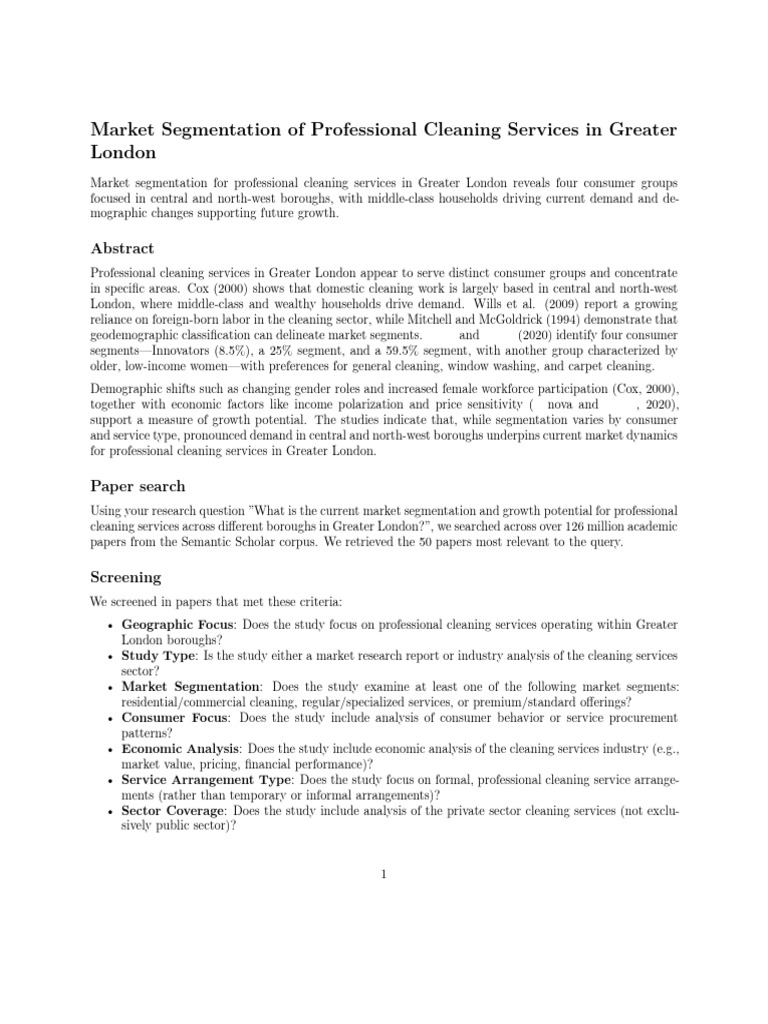 Elicit - Market Segmentation of Professional Cleaning Servi - Report ...