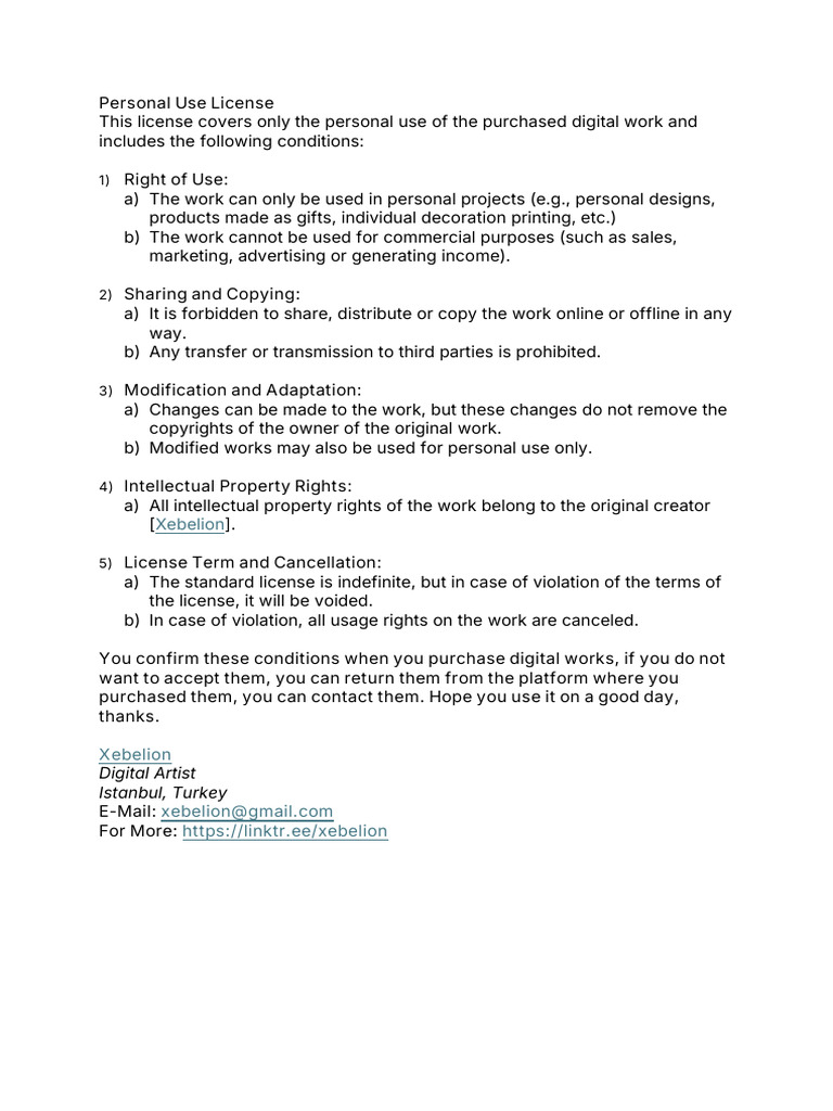 Personal Use License | PDF