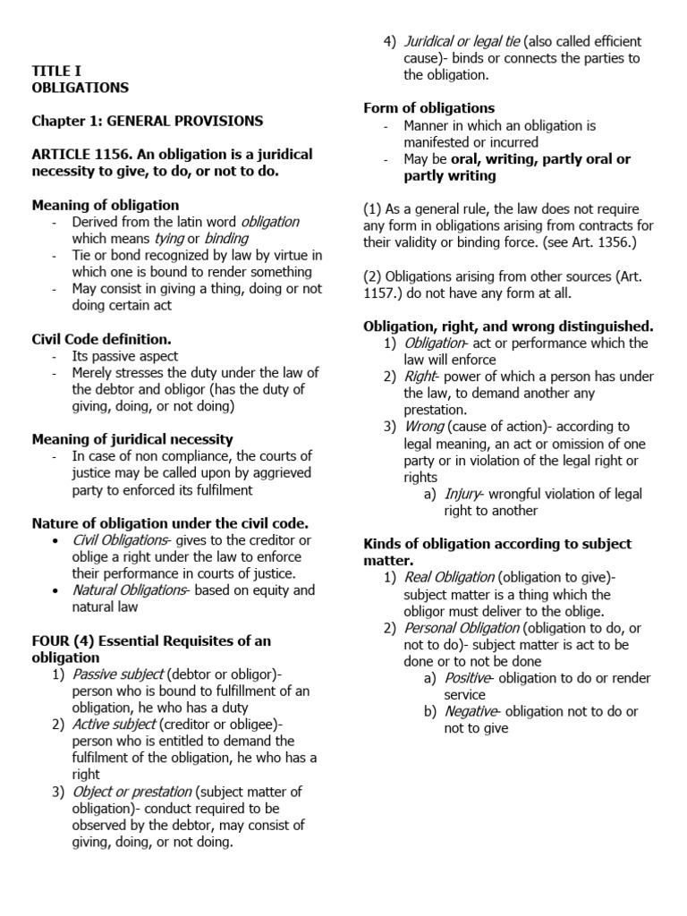 oblicon 1191 onwards | PDF | Negligence | Law Of Obligations