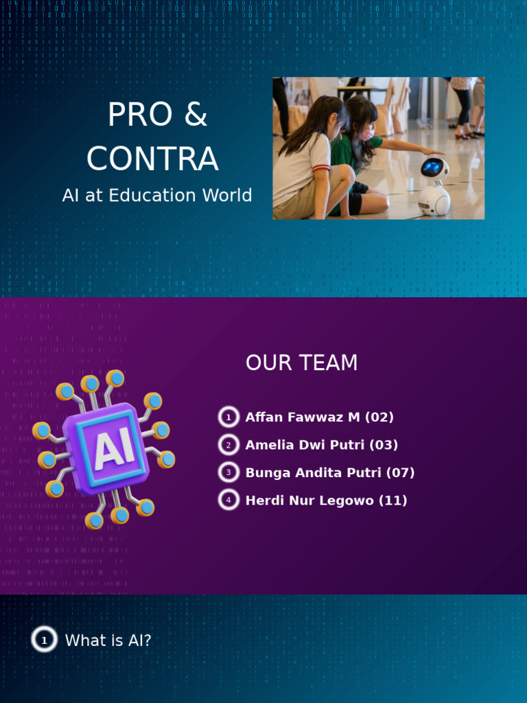 Pro & Contra AI at Education World | PDF