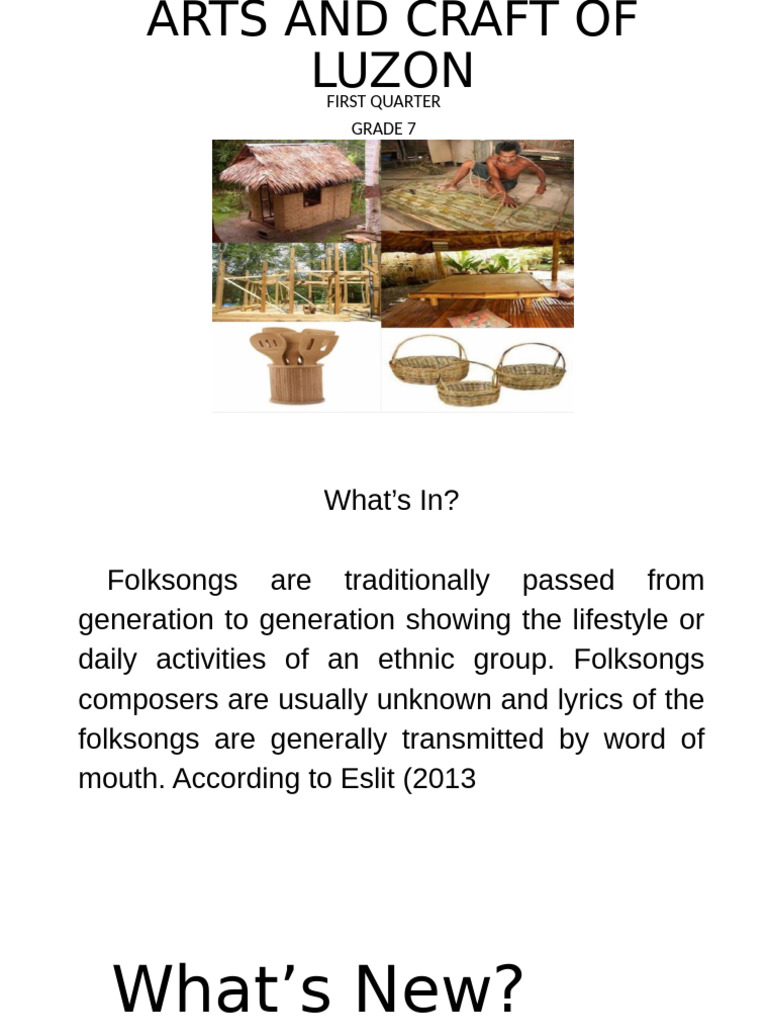 Arts and Craft of Luzon | PDF