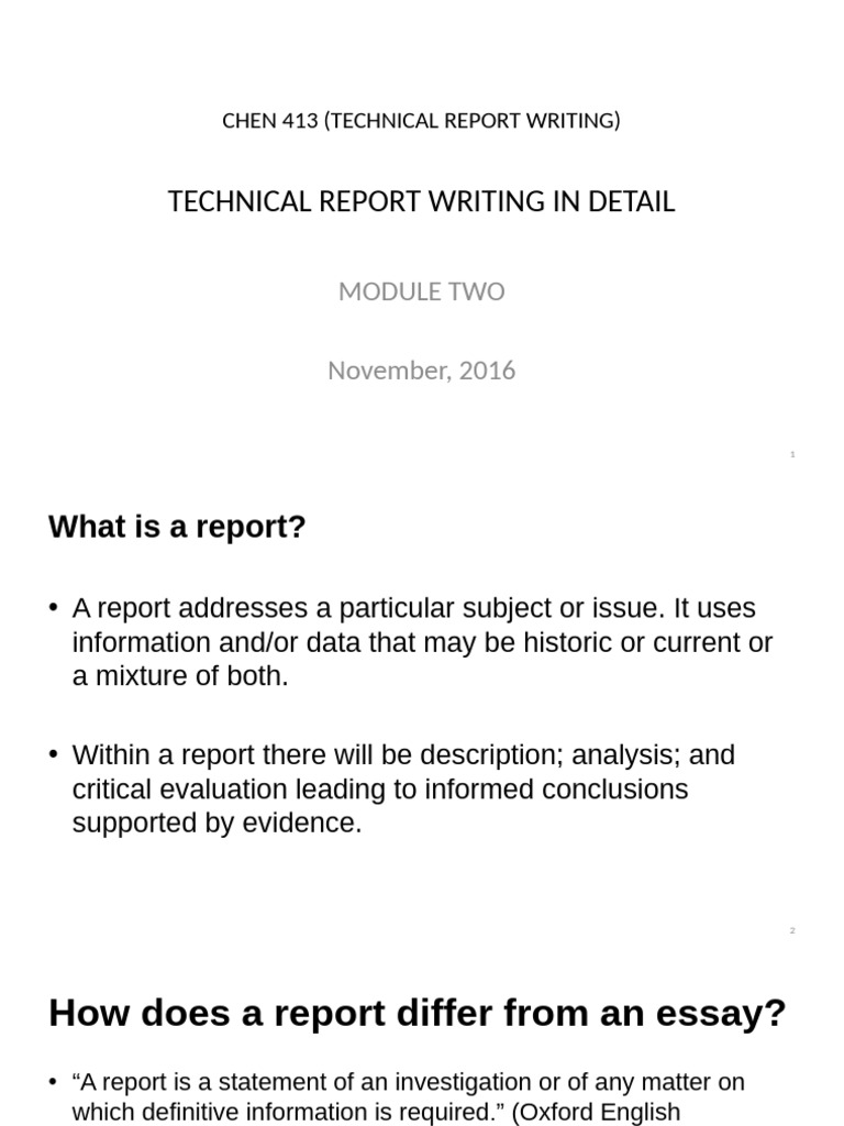 CHEN 413 Module 2 | PDF | Essays | Methodology