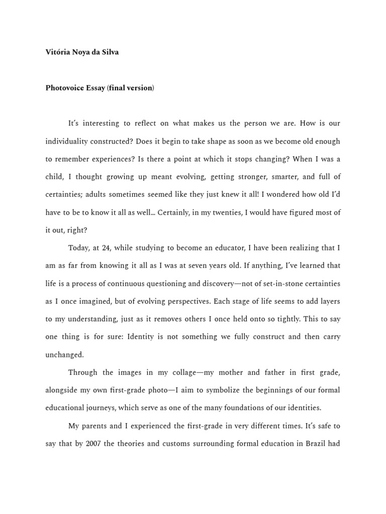 Photovoice Essay (final version) | PDF | Psychological Resilience | Teachers