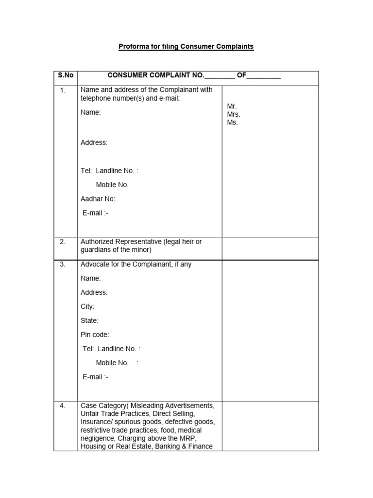 Microsoft Word - Proforma For E-Forms | PDF
