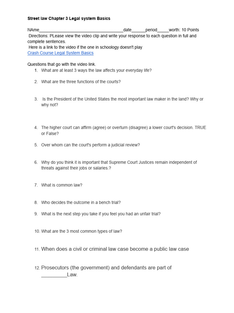 Legal System Basics: Key Concepts Explained | PDF