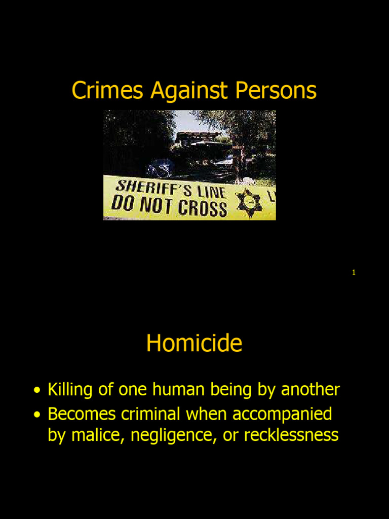 Street LAw Unit 2 Chapter 9 Crimes Against Persons | PDF | Murder ...
