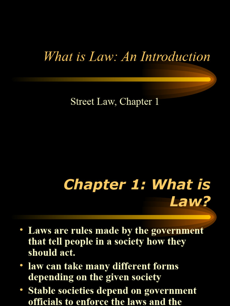 Street LAw Chapter 1 What is Law | PDF | Burden Of Proof (Law) | Human ...