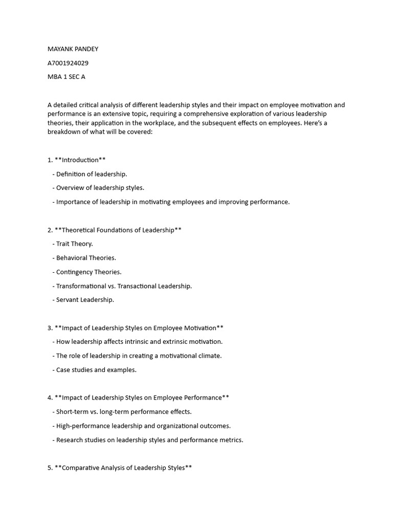 Mayank Pandey Ob Assignment | PDF | Leadership | Transformational ...