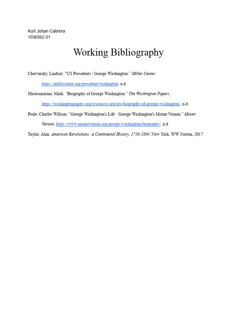Working Bibliography 2nd Quarter | PDF