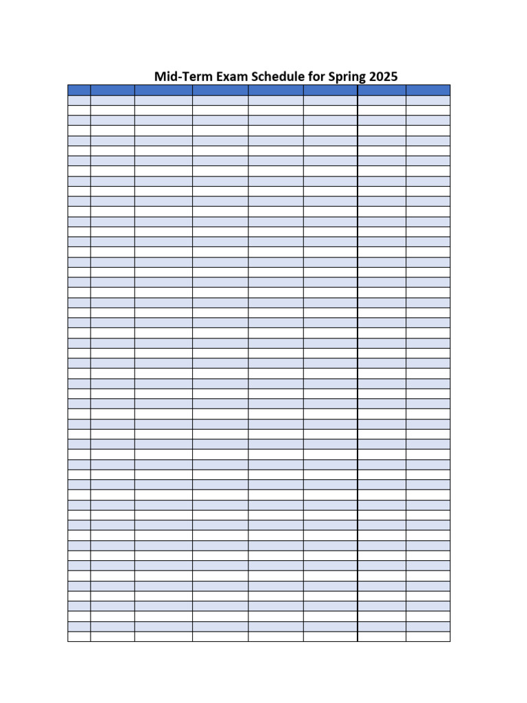Mid Term Schedule Spring 2025 V3 | PDF
