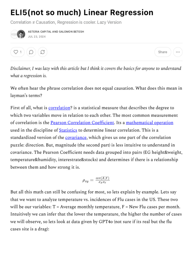 ELI5 (Not So Much) Linear Regression | PDF | Errors And Residuals | Regression Analysis