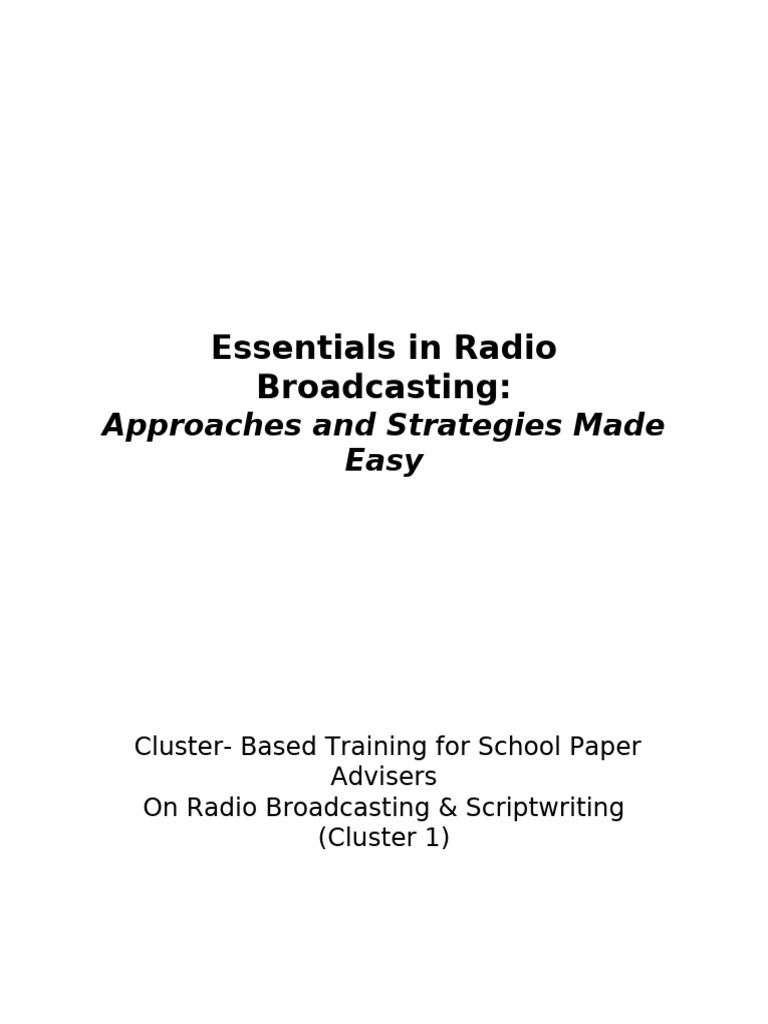 Radio Broadcasting Essentials Training Guide | PDF | Broadcasting