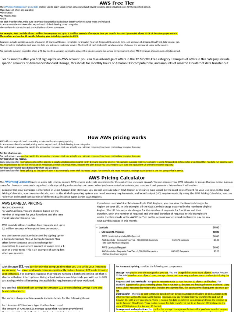 AWS Free Tier Overview and Benefits | PDF | Amazon Web Services | Computing