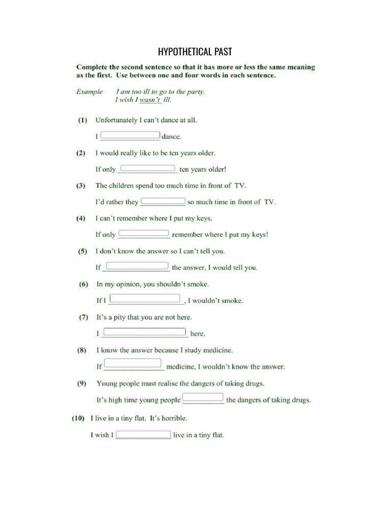 HYPOTHETICAL PAST | PDF