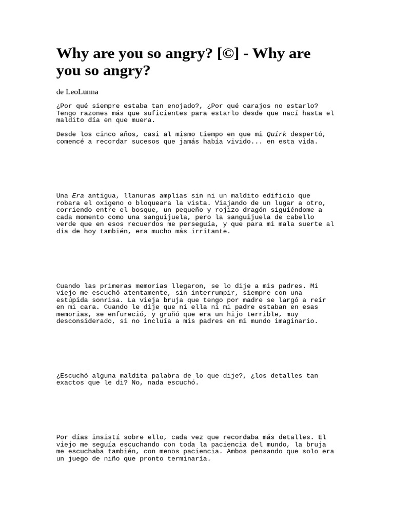 Why Are You So Angry | PDF | Amor