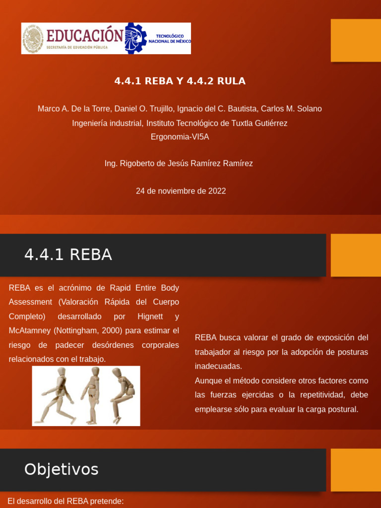 4.4.1 REBA Y 4.4.2 RULA... | PDF | Codo