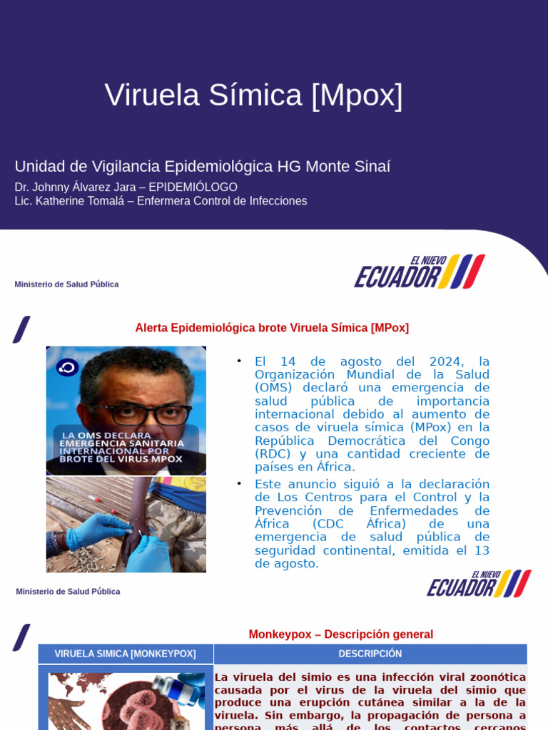 MPox - Epidemiología, Pathogenesis, Clínica - Ago-2024 | PDF | Viruela ...