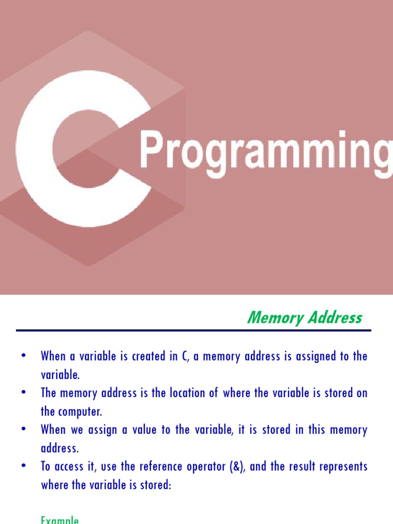 Understanding C Pointers and Memory | PDF | Pointer (Computer Programming) | Variable (Computer ...