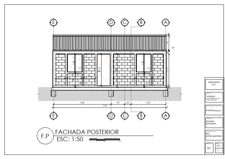 Diseño de Fachada Posterior de Vivienda | PDF