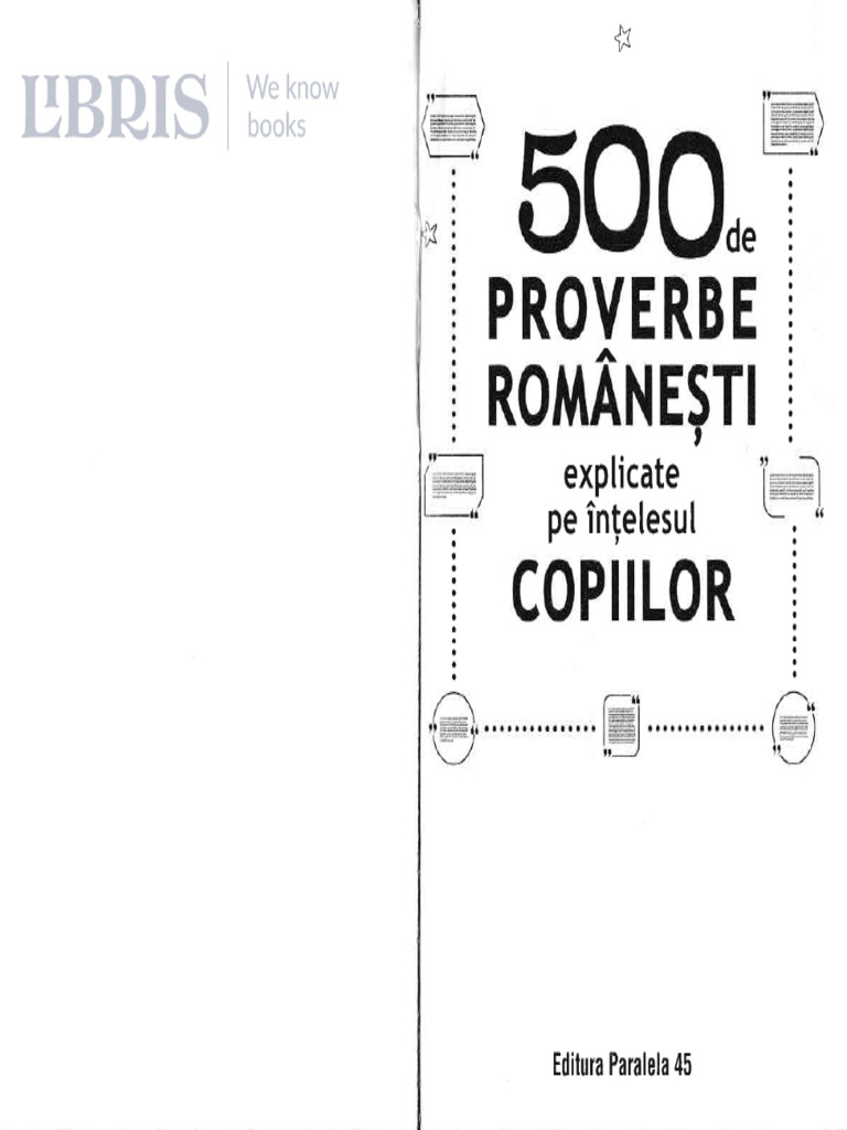 Proverbe Românești pentru Copii | PDF