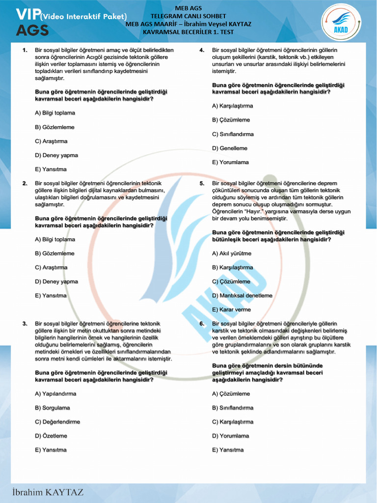 Maarif Model 10 Soru | PDF